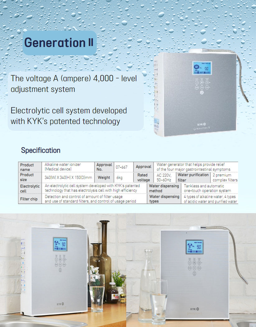 KYK Generation II - ( DIGITAL ALKALINE WATER IONIZER ) – Filter Man Supply