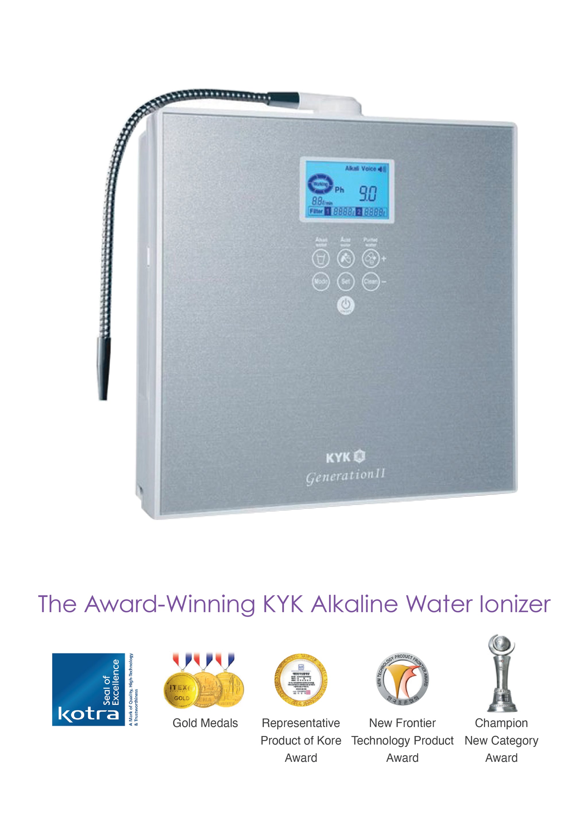 KYK Generation II - ( DIGITAL ALKALINE WATER IONIZER ) – Filter Man Supply