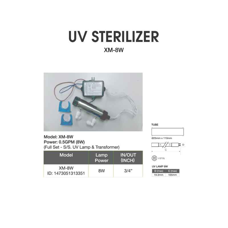 UV Sterilizer XM-8W – Filter Man Supply